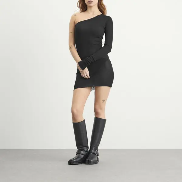 Rick Owens Ziggy One Shoulder Mini Dress