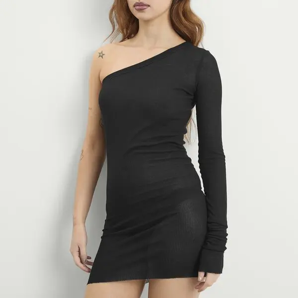 Rick Owens Ziggy One Shoulder Mini Dress