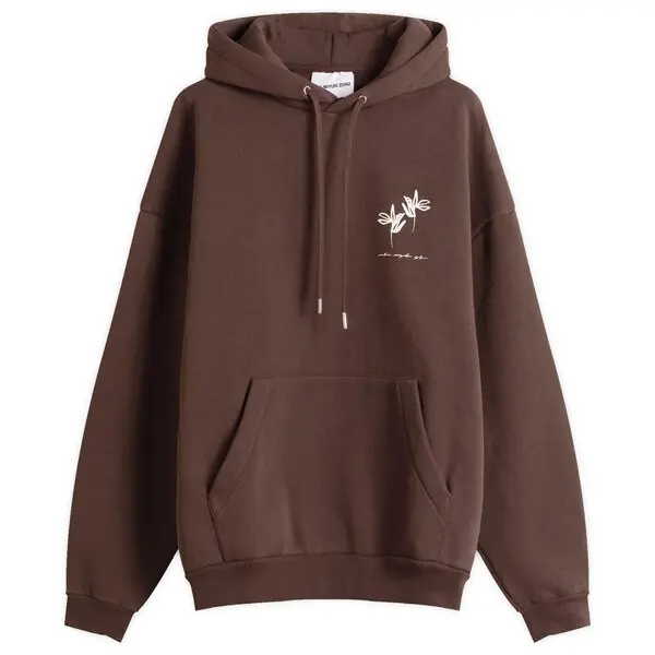 MKI MIYUKI ZOKU Ink Flower Hoodie Presented End - Coffee