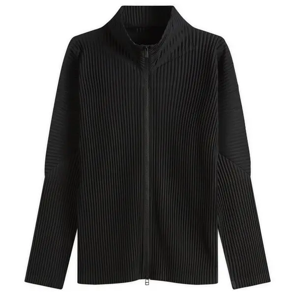 Issey Miyake Pleat Zip Up Cardigan - Black