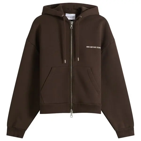 MKI MIYUKI ZOKU Uniform Zip Hoodie Presented End - Coffee