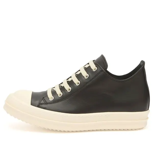 Rick Owens Leather Low Sneakers - Black/milk