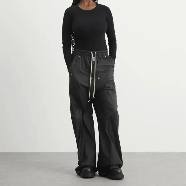 Rick Owens Geth Belas Wide Leg Trousers - Black