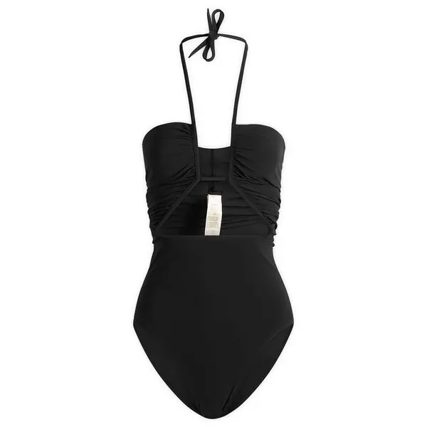 Rick Owens Prong Halterneck Cut Out One Piece Swimsuit