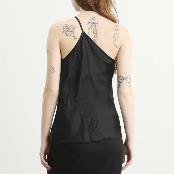 Rick Owens One Shoulder Slip Top - Black