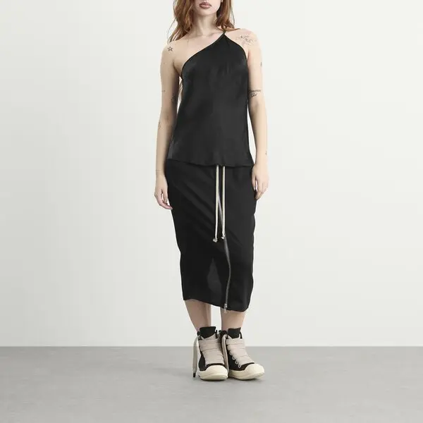 Rick Owens One Shoulder Slip Top - Black