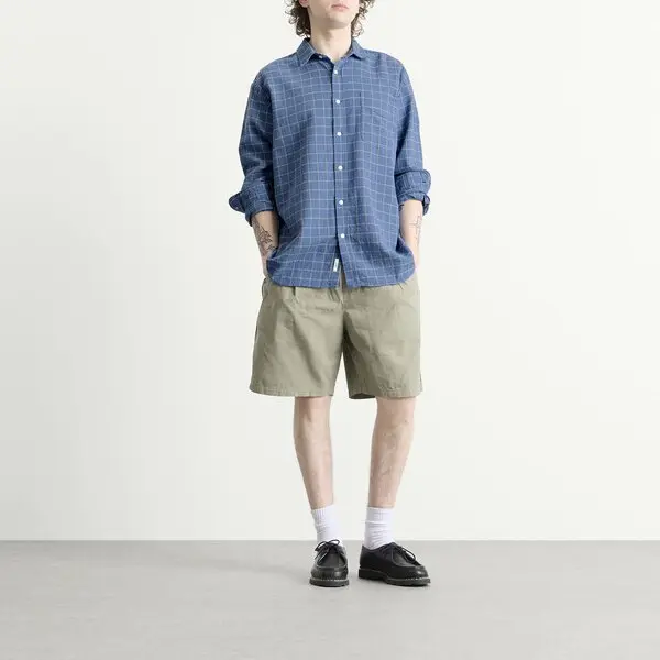 FORET Scout Loose Weave Check Shirt In | Size: | 100% Cotton | End Clothing