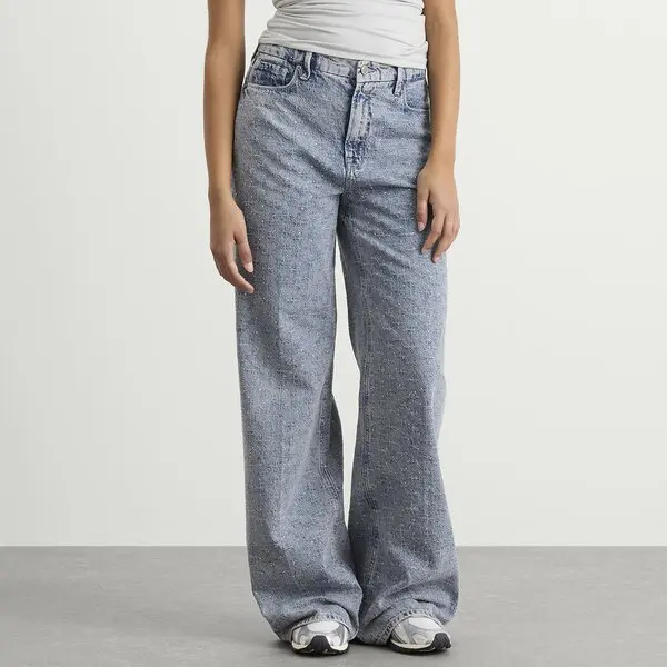 Good American Good Standard Straight Crystal Jeans