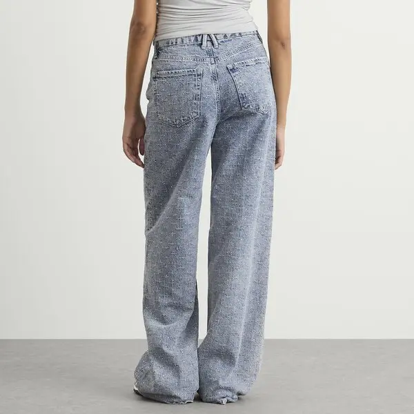 Good American Good Standard Straight Crystal Jeans