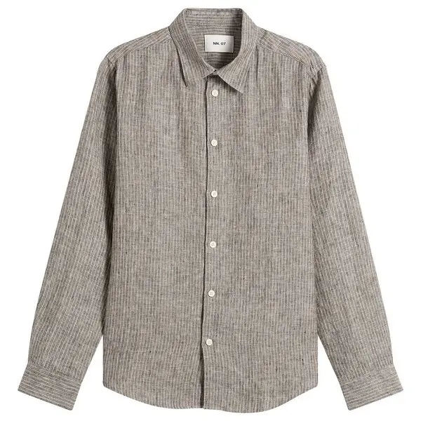 Nn07 Enzo Stripe Shirt - Clay Stripe
