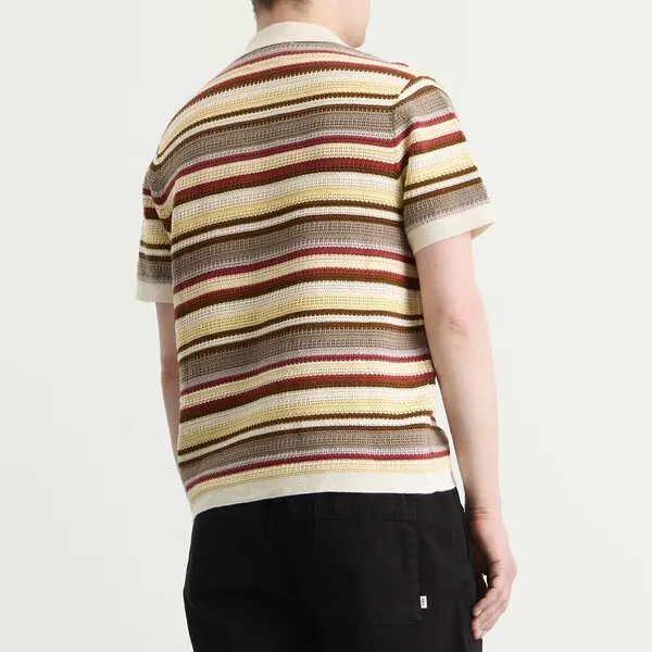 Nn07 Lars Striped Polo Cardigan - Ivory