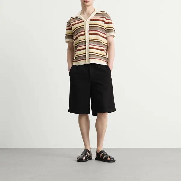 Nn07 Lars Striped Polo Cardigan - Ivory