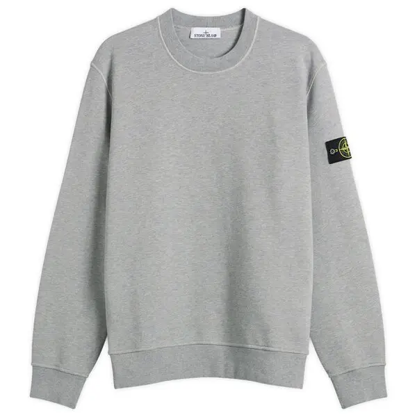 Stone Island Garment Dyed Crew Neck Sweatshirt - Melange Grey
