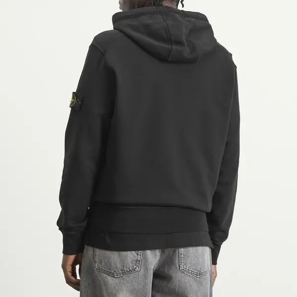 Stone Island Garment Dyed Zip Hoodie - Black