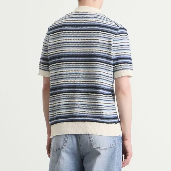 Nn07 Nolan Stripe Polo Cardigan - Navy Multi