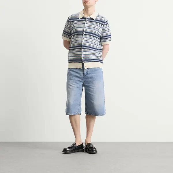 Nn07 Nolan Stripe Polo Cardigan - Navy Multi