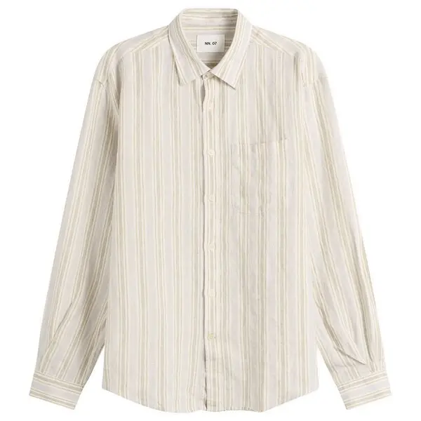 Nn07 Deon Stripe Shirt - Mint Stripe