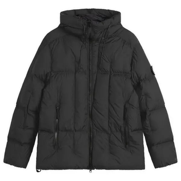 Stone Island Seam Faded Light Nylon Tela Down Jacket - Black