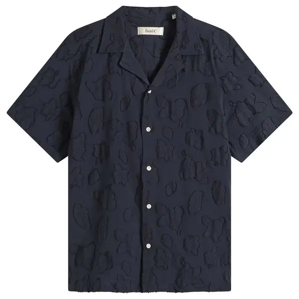FORET Peer Jacquard Shirt - Navy