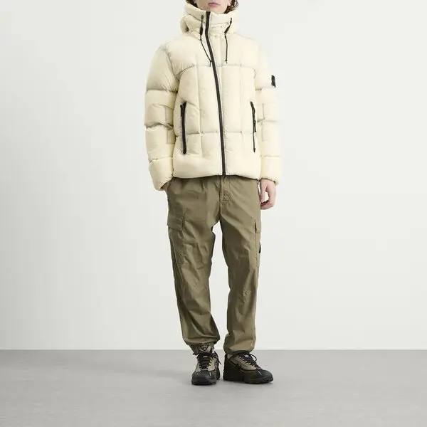 Stone Island Seam Faded Light Nylon Tela Down Jacket
