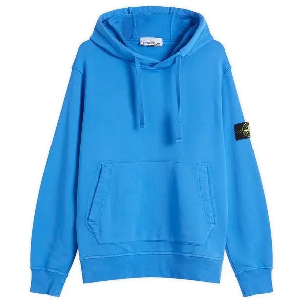 Stone Island Garment Dyed Hoodie - Bright Blue