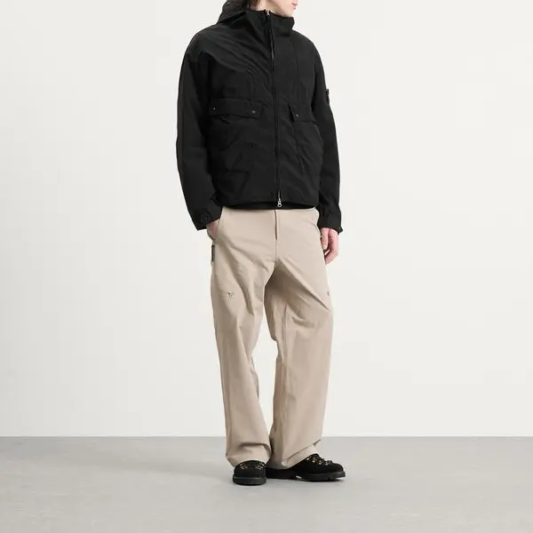 Stone Island Light Compact Touch Poly-tc Hooded Jacket - Black