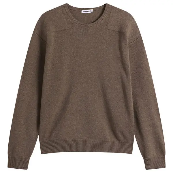 JIL SANDER Wool Jumper With Padded Detail - Brown