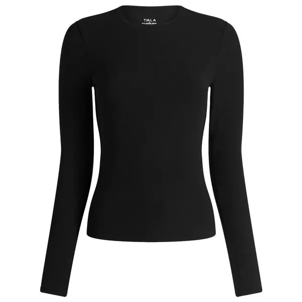 TALA 365 Long Sleeve Long Line T-shirt - Black