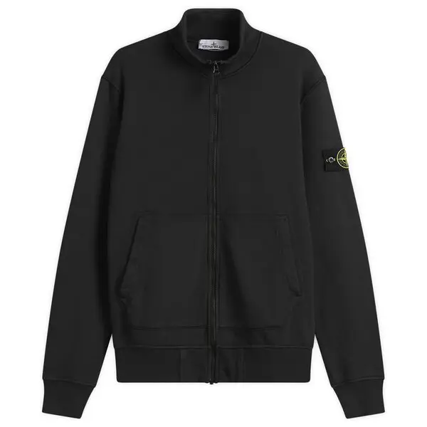 Stone Island Garment Dyed Full Zip Sweatshirt - Black