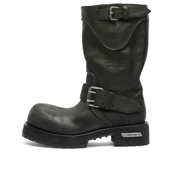 Balenciaga Venom Leather Boots - Black/silver