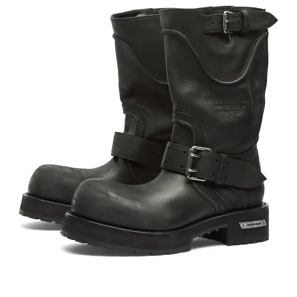 Balenciaga Venom Leather Boots - Black/silver