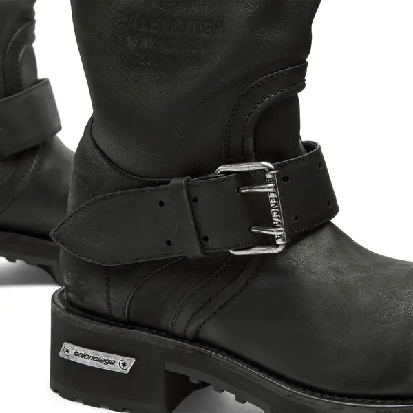 Balenciaga Venom Leather Boots - Black/silver