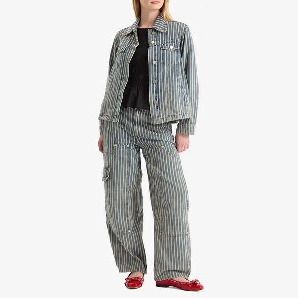 GANNI Light Stripe Denim Jacket