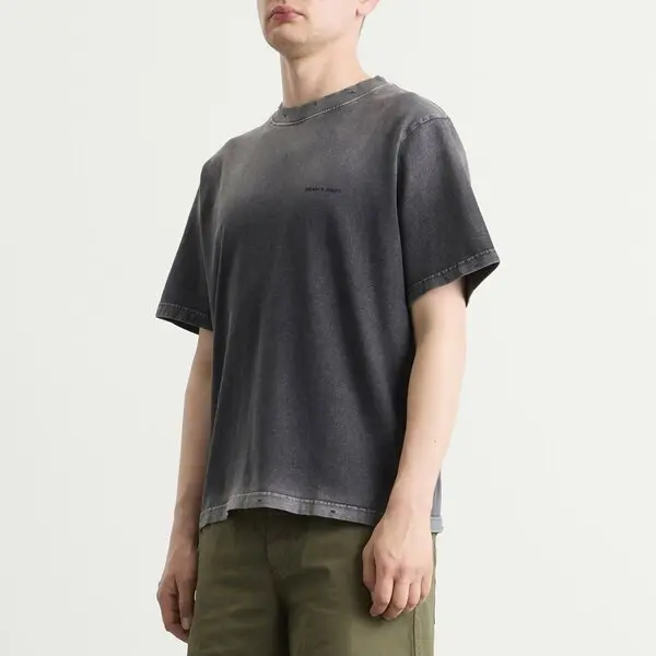 BRAM'S FRUIT Distressed Big Lemon Outline T-shirt - Shadow Black
