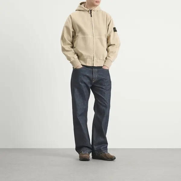 Stone Island Panama Cotton Old Effect Hooded Jacket