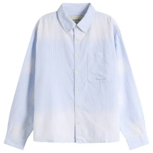 BRAM'S FRUIT Distressed Oxford Shirt In | Size: | 100% Cotton | End Clothing - Light Blue