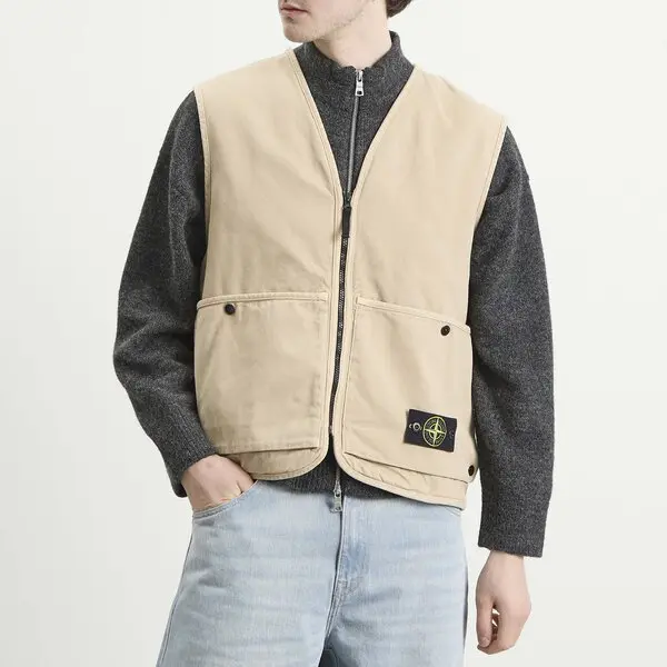Stone Island Panama Cotton Old Effect Primaloft Vest