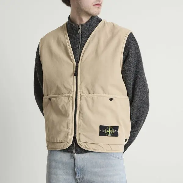 Stone Island Panama Cotton Old Effect Primaloft Vest
