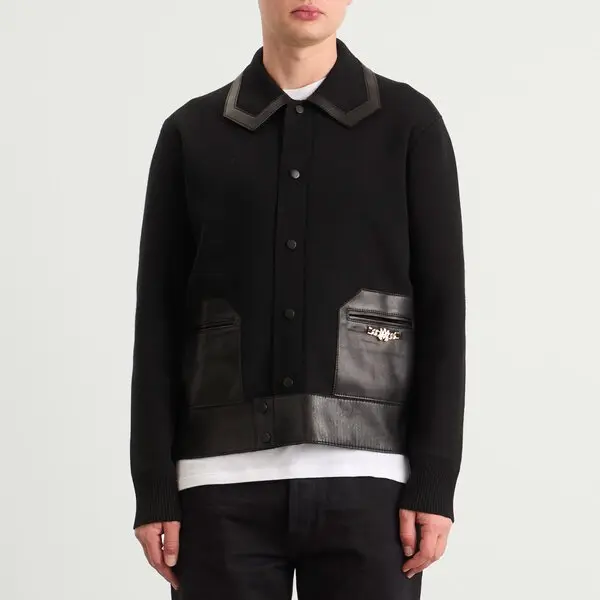 Amiri Leather Patch Ma Cardigan
