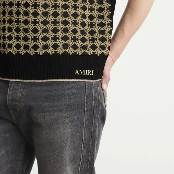 Amiri Ma Quad Zip Polo