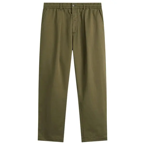 Universal Works Twill Pleated Track Pant - Light Olive