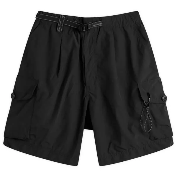 AND WANDER Oversized Cargo Shorts - Black