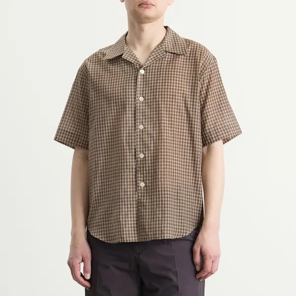 Auralee Airy Light Cotton Check Shirt