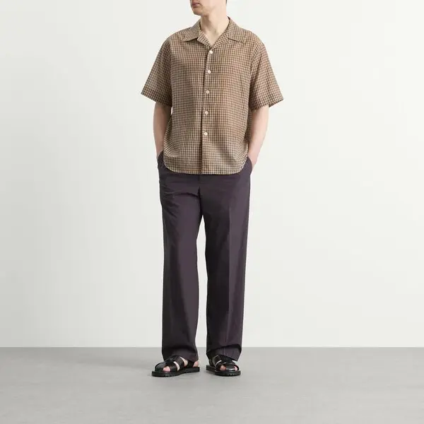 Auralee Airy Light Cotton Check Shirt