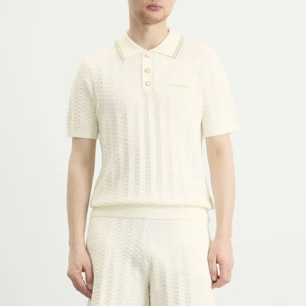 Casablanca Tennis Boucle Polo Shirt - White