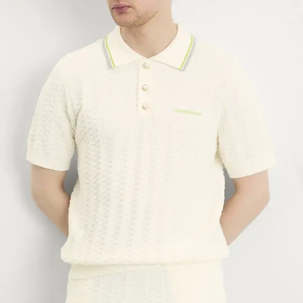 Casablanca Tennis Boucle Polo Shirt - White