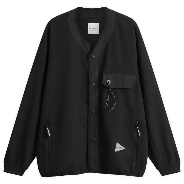 AND WANDER Vent Cardigan - Black