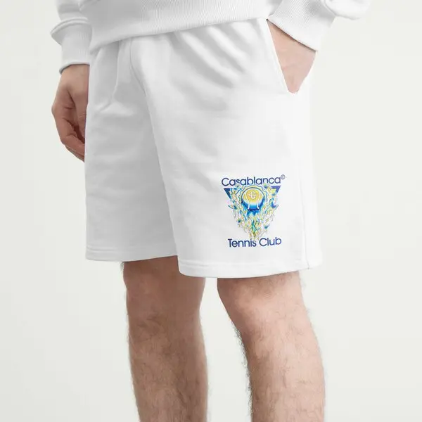 Casablanca Tennis Club Icon Sweatshort - White