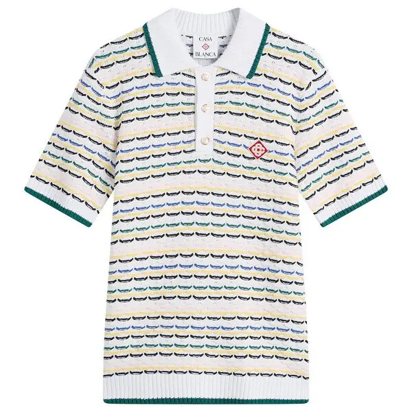 Casablanca Tuck Stitch Polo Shirt - Multi