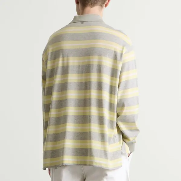 AMI Paris Mercerised Jersey Adc Stripe Polo